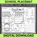Printable Back to School Activity Placemat, First Day of School ...
