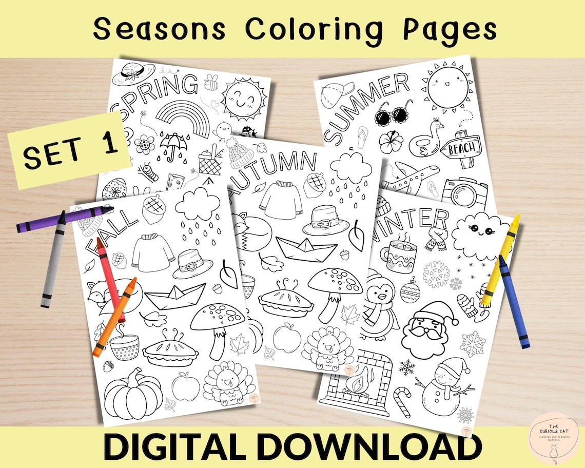Seasons Coloring Pages Learn the Seasons for Kindergarten Coloring ...