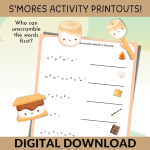 Camping Smores Game, Campfire Activities for Kids, Printables for ...