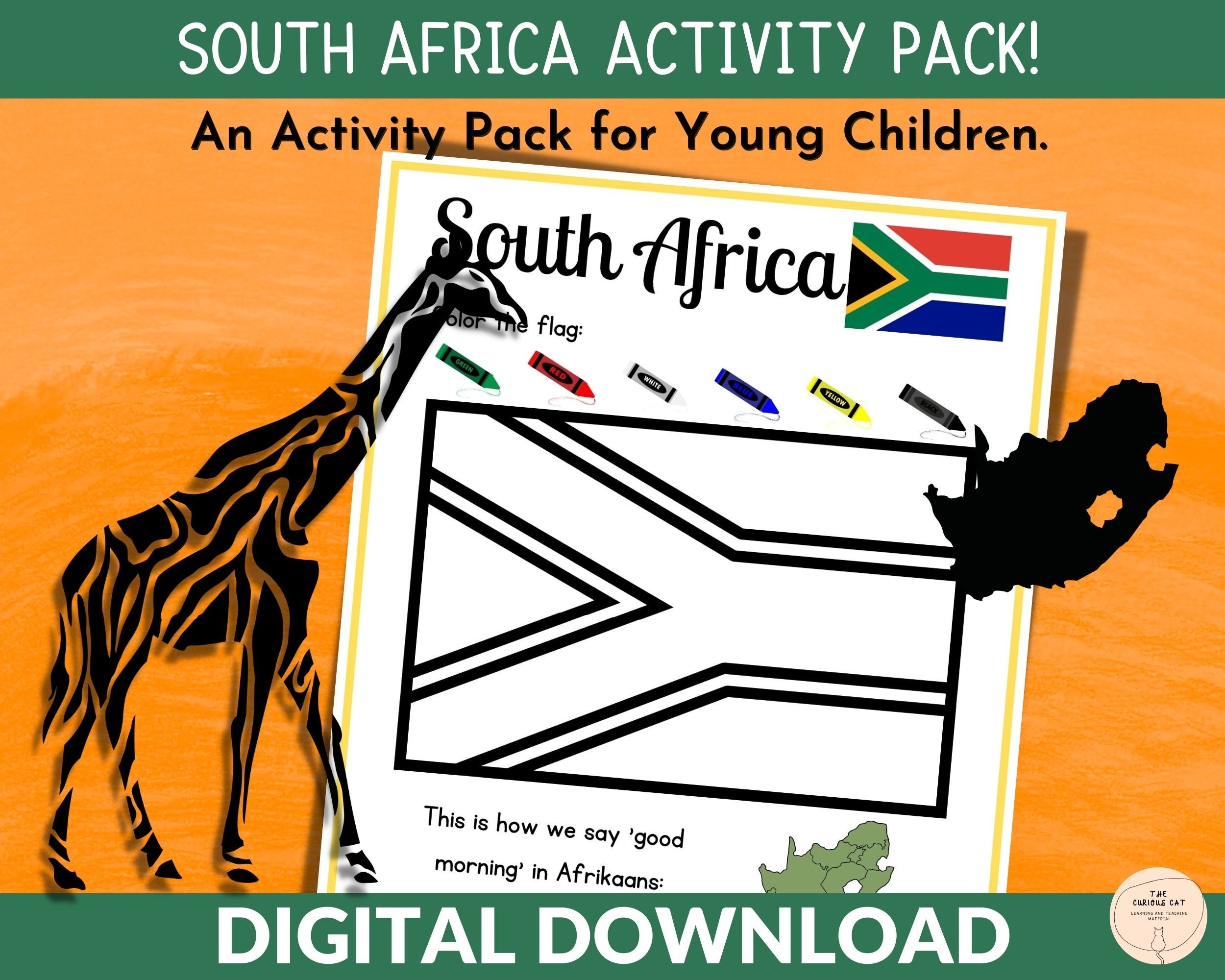 Printable South Africa Kids Activity Pack Travel Worksheets Activities ...