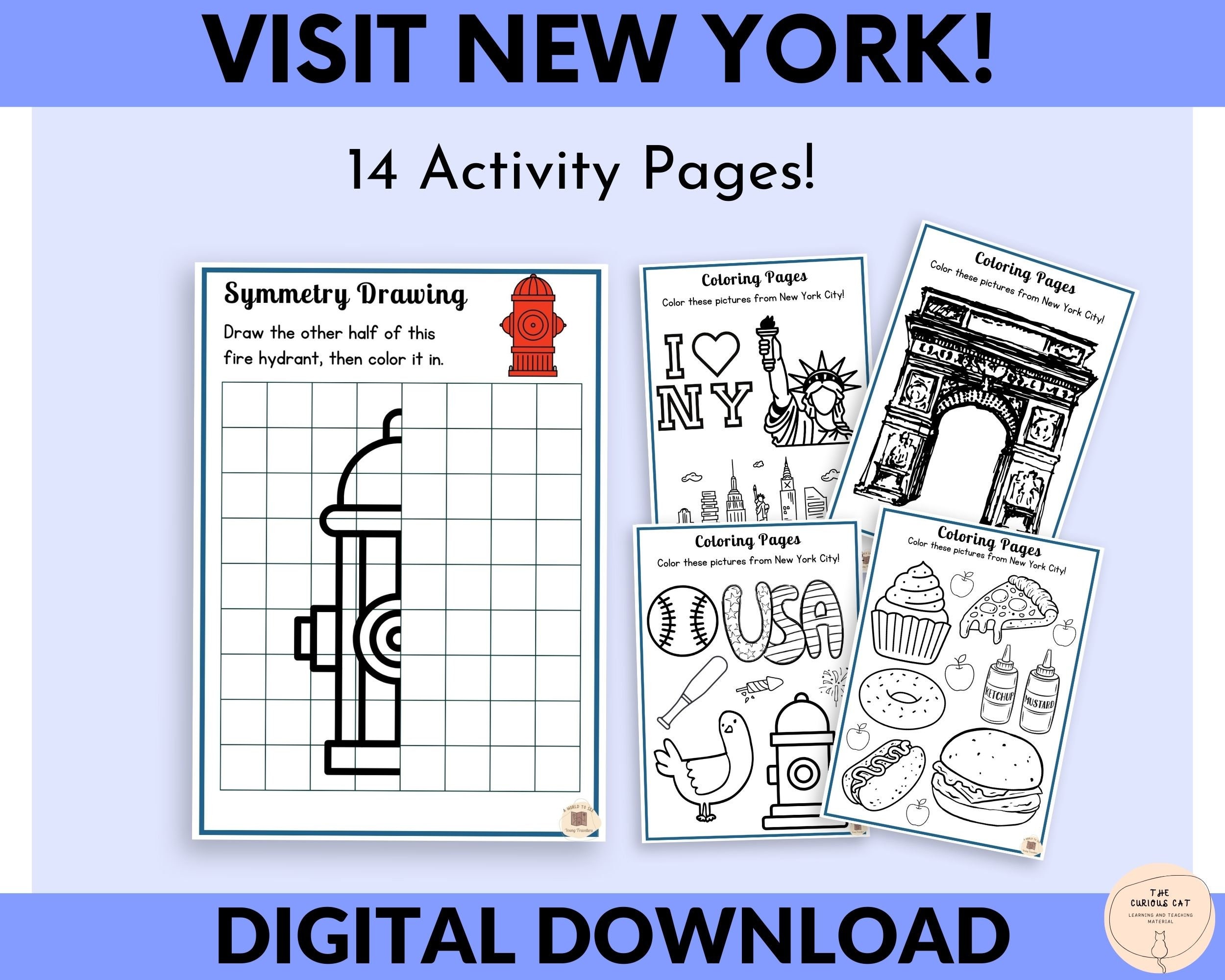 New York Worksheets, Fun & Educational Activities for Kids, Big Apple ...