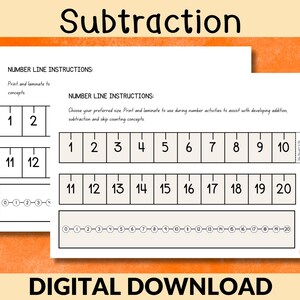 20 Printable Subtraction for Kindergarten 1st Grade 2nd Grade Math ...
