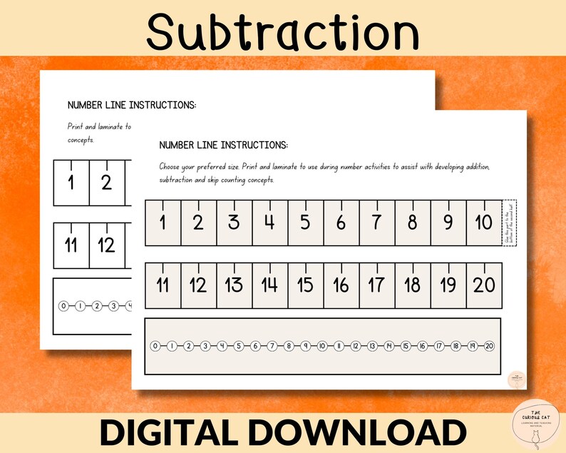 20 Printable Subtraction for Kindergarten 1st Grade 2nd Grade Math ...