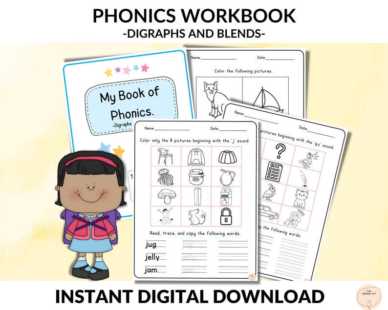Phonics Worksheets for 2nd Grade, Spelling, Digraphs and Blends ...