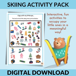 Kindergarten Worksheets, Winter Activities, Skiing Trip Activity Pack ...