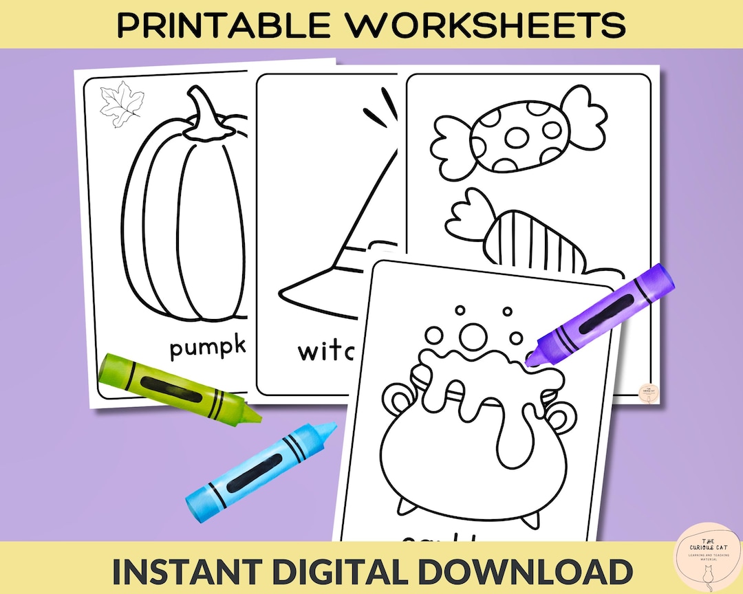 35 Halloween Worksheets, Coloring Pages Pre-school, Kindergarten ...