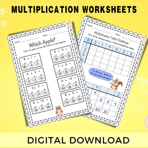 Multiplication Worksheets, Maths Printouts for 2nd Grade, Times Tables ...
