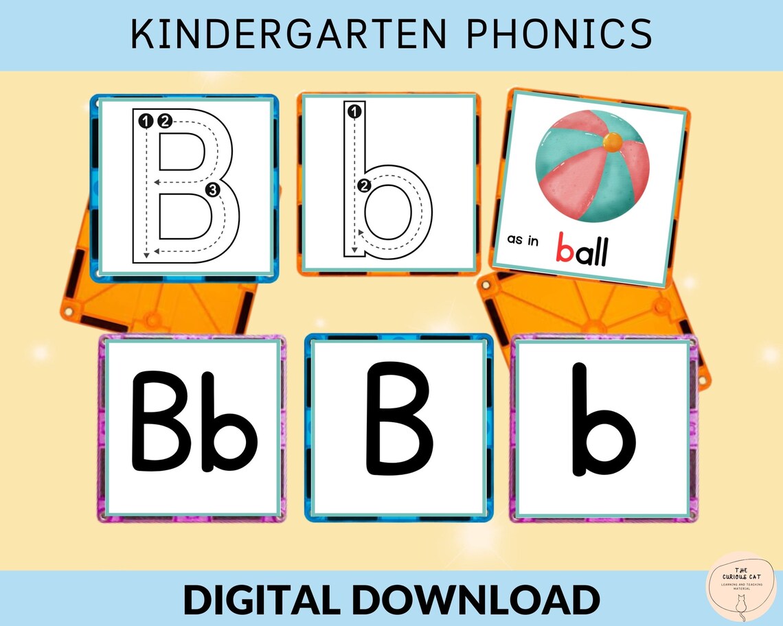 Phonics Alphabet Flashcards, Kindergarten Activity Cards, Magnetic ...