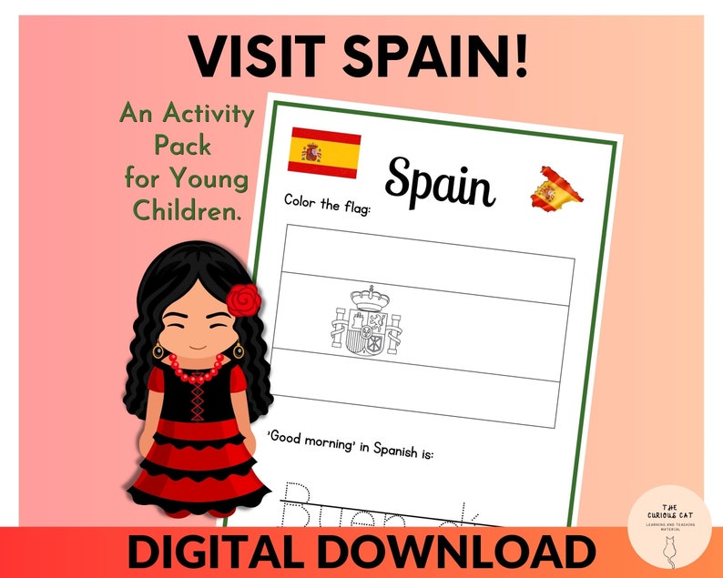 Spain Worksheets, Pre-school Worksheets, A Fun and Educational Travel ...