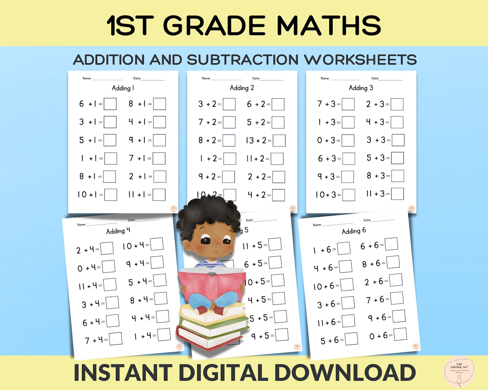 Maths Worksheets, 1st Grade Maths Printouts, Addition & Subtraction ...