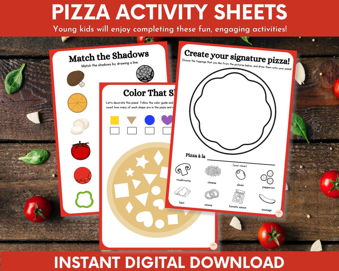 Toddler Printables, Pizza Activity Coloring Sheets, Pre-school Counting ...