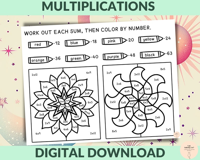 Maths Multiplication Practice Worksheets, Skip Counting Coloring ...