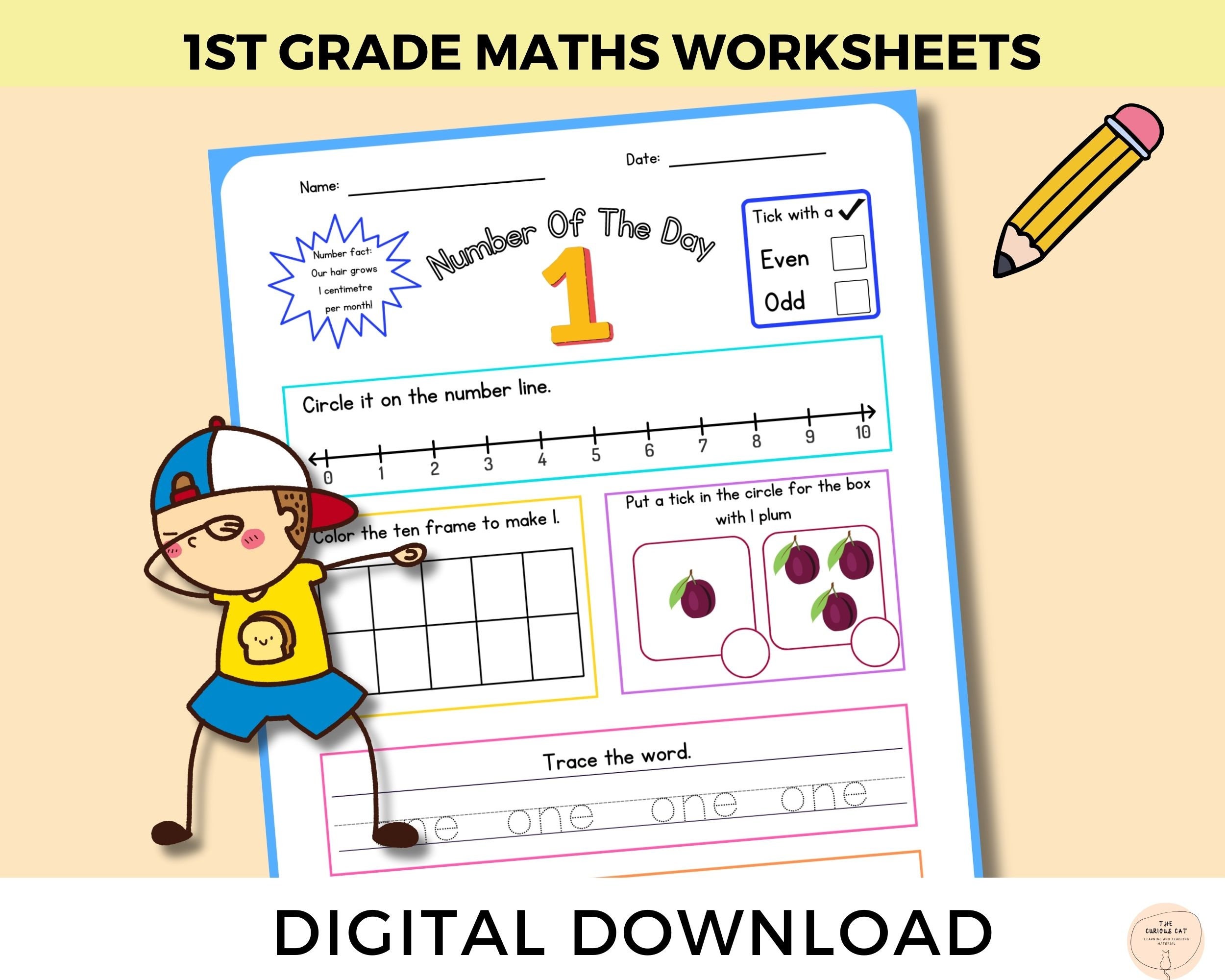 Maths Worksheets for Kindergarten and 1st Grade, Printables Addition ...