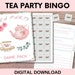 Vintage Tea Party Bingo Games, Bingo Cards, Labelled Calling Cards ...