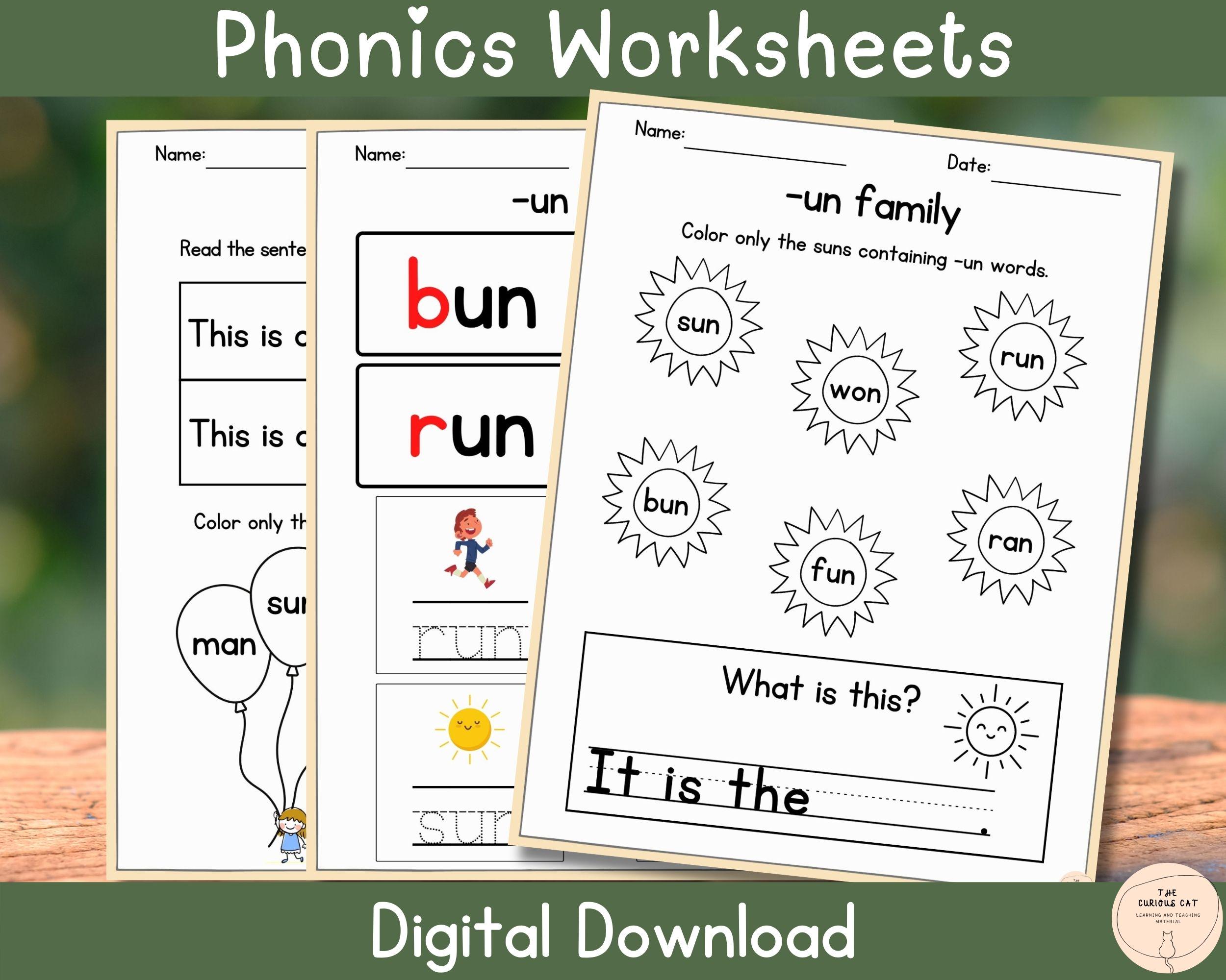Phonics CVC Words | Printable Worksheets | CVC Word Families | Spelling ...