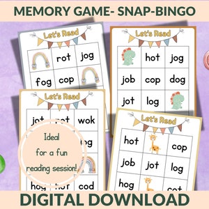 CVC Bingo and Card Games, Printable Phonics Cards, Phonics Reading Game ...