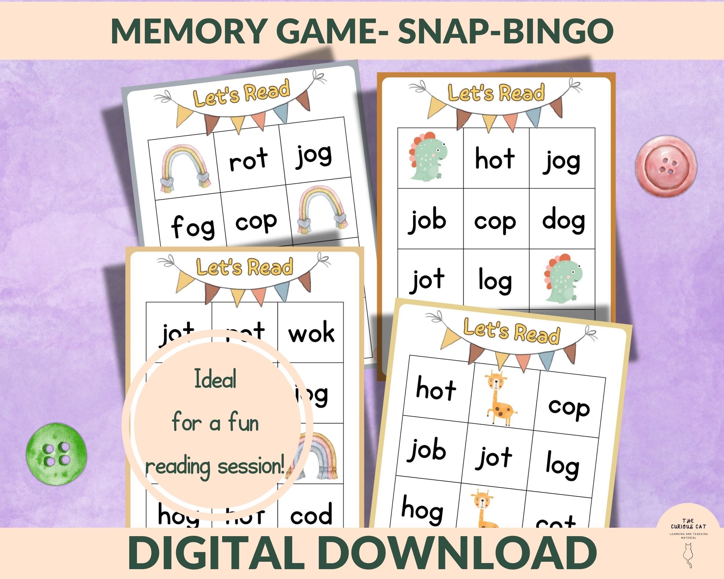CVC Bingo and Card Games, Printable Phonics Cards, Phonics Reading Game ...