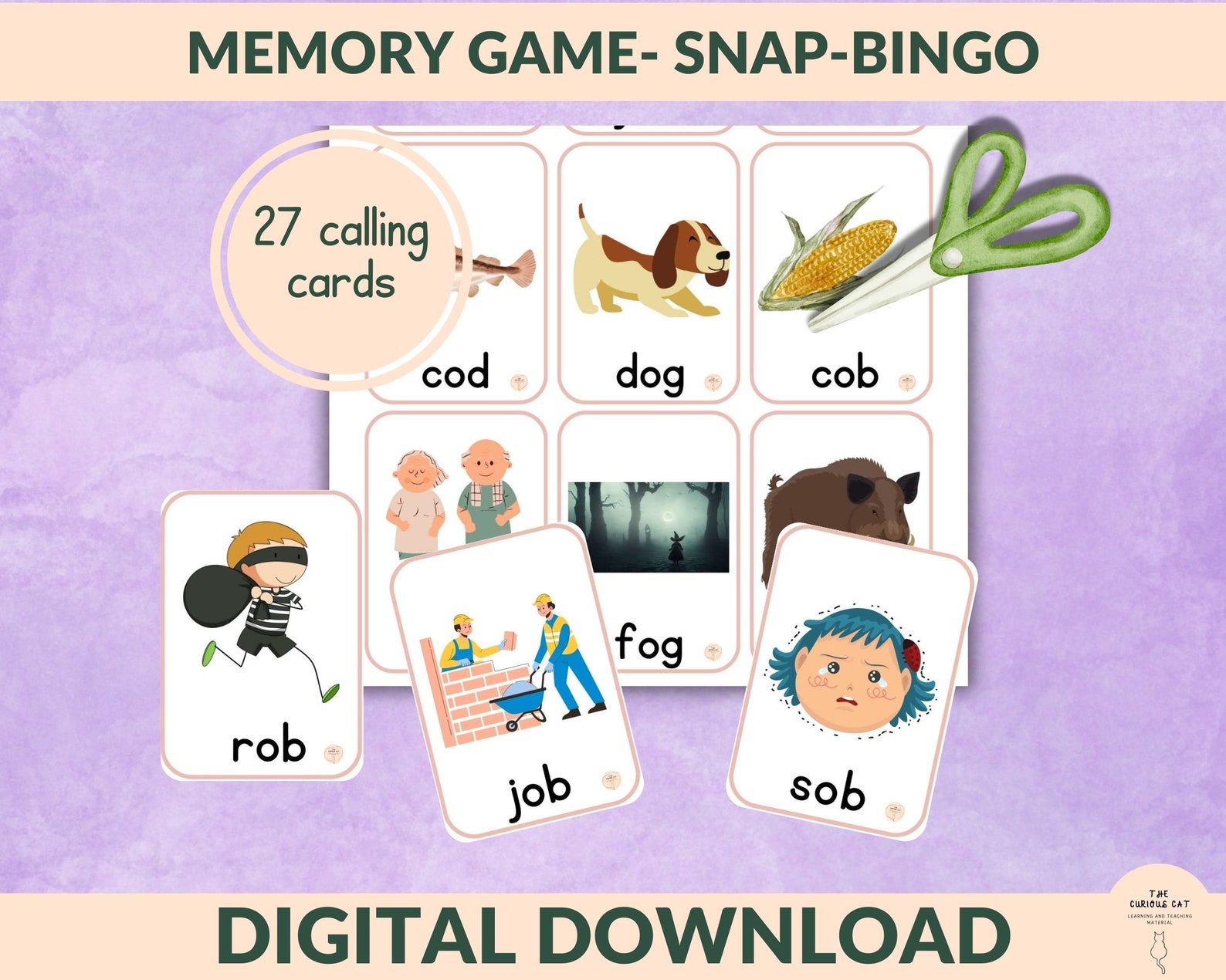 CVC Bingo and Card Games, Printable Phonics Cards, Phonics Reading Game ...