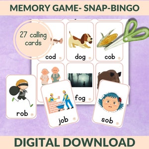CVC Bingo and Card Games, Printable Phonics Cards, Phonics Reading Game ...