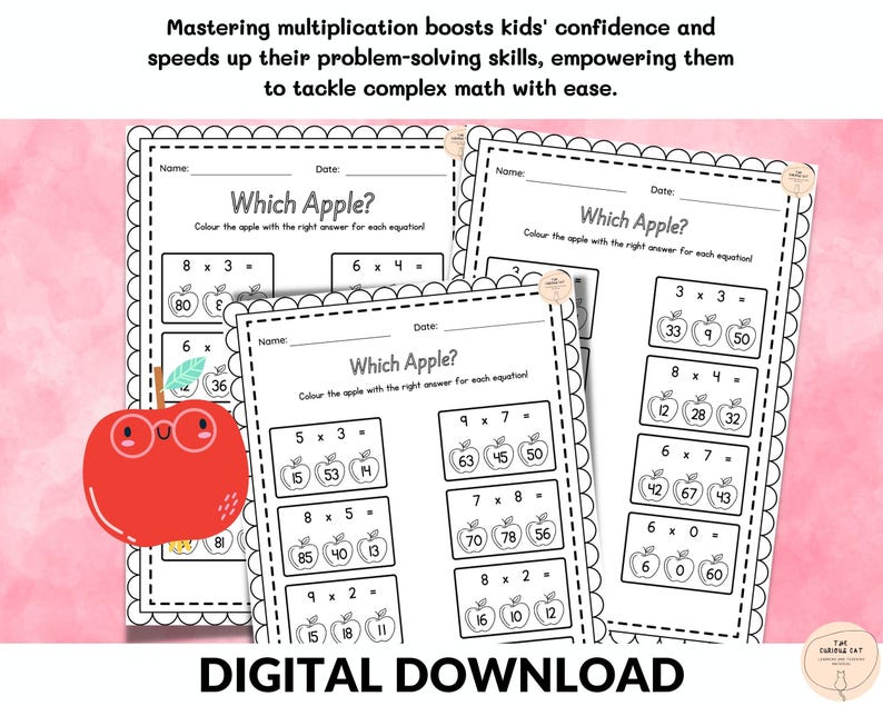 Maths Worksheets | Multiplication Printouts for 2nd - 3rd Grade With ...