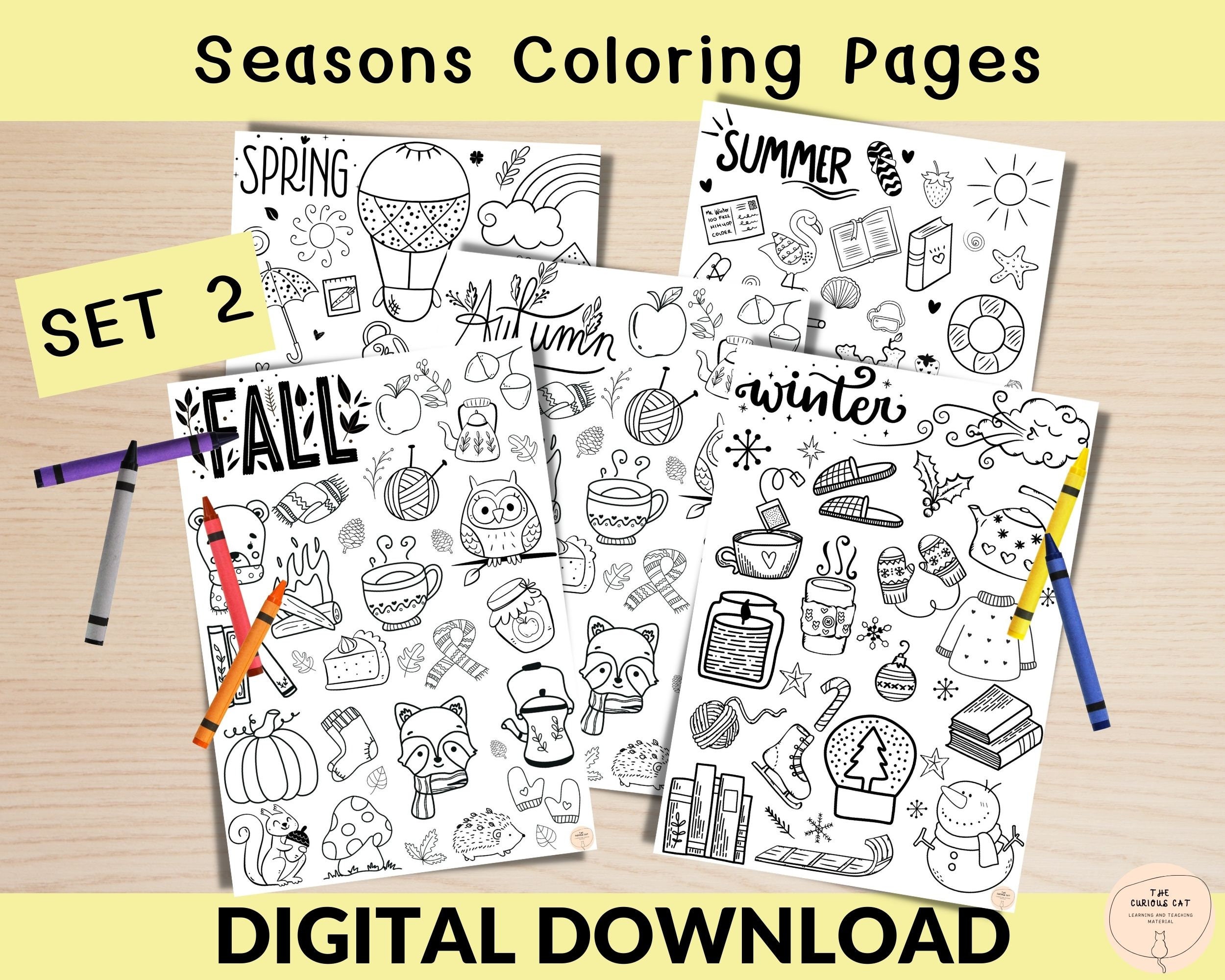 Seasons Coloring Pages Learn the Seasons for Kindergarten Coloring ...