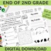 2nd Grade End of Year Activity Placemat, Teacher Favour for Students ...