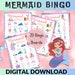 Birthday Party Game, Mermaid Bingo Cards, Under the Sea Party Theme ...