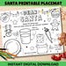 Printable Santa Placemat | Kids Christmas Activity Mat | Coloring Mat ...