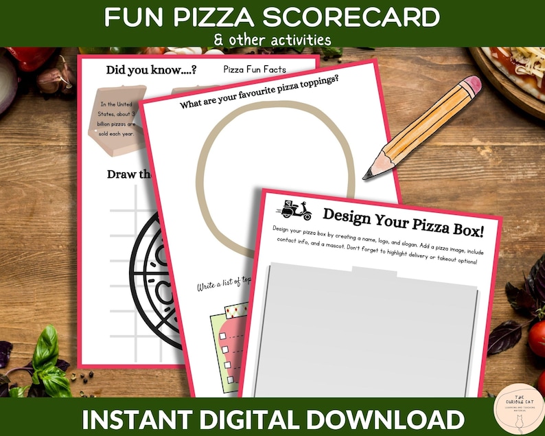 Pizza Party Printables, Italy Theme Activities for Children, Classroom ...