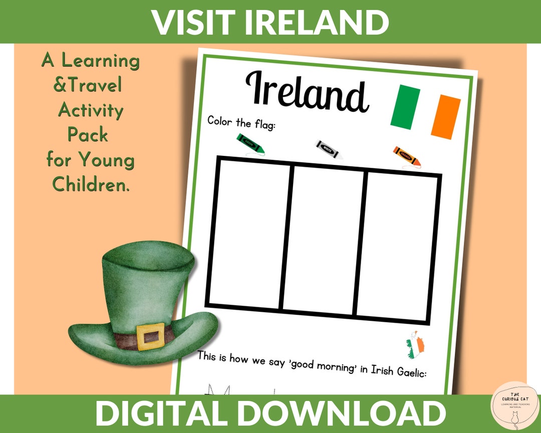 Travel to Ireland Printable for Kids, Educational Pack for Toddlers and ...