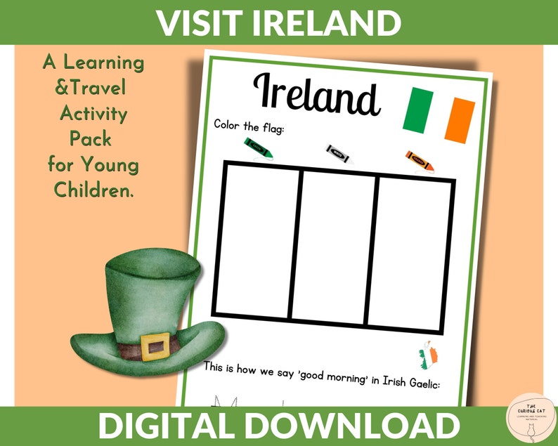 Travel to Ireland Printable for Kids, Educational Pack for Toddlers and ...