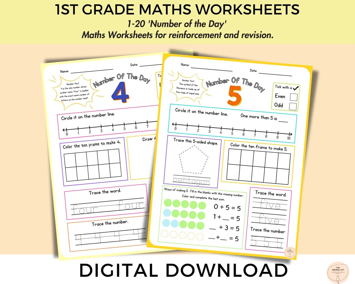 Maths Worksheets for Kindergarten and 1st Grade, Printables Addition ...