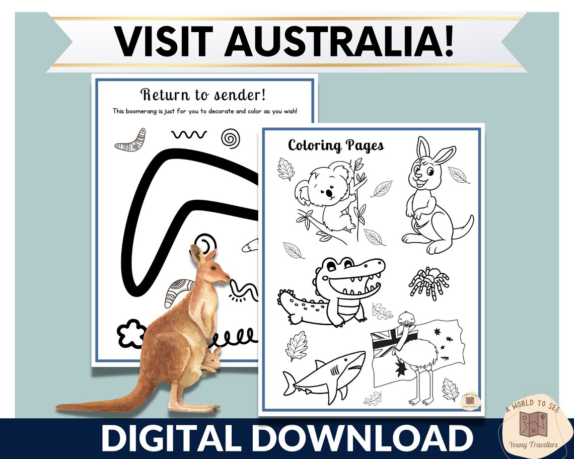 Country Study Printable, Travel Activity, Australia Learning & Travel ...