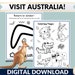 Country Study Printable, Travel Activity, Australia Learning & Travel ...