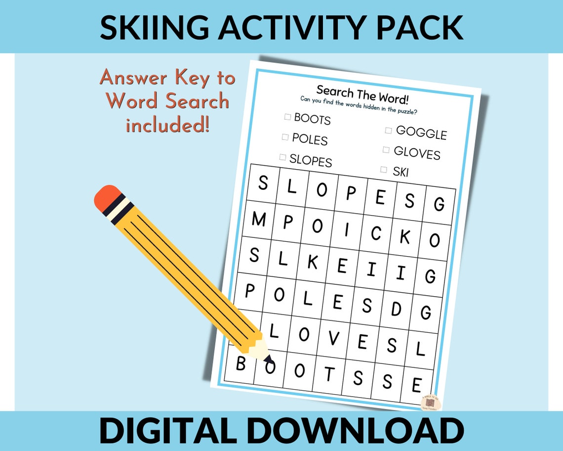Kindergarten Worksheets, Winter Activities, Skiing Trip Activity Pack ...