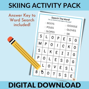 Kindergarten Worksheets, Winter Activities, Skiing Trip Activity Pack ...