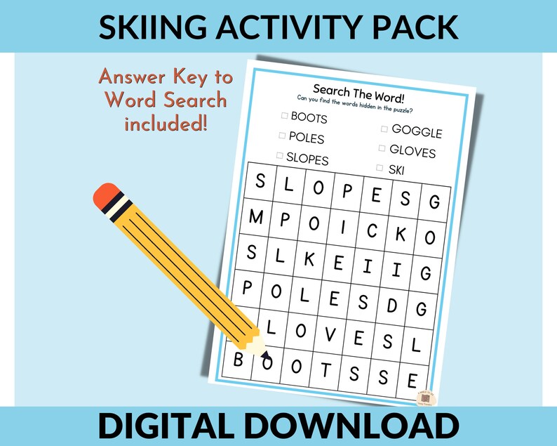 Kindergarten Worksheets, Winter Activities, Skiing Trip Activity Pack ...