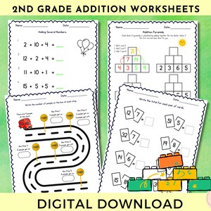 30 Addition Worksheets for 2nd Grade, Maths Printables, Addition Facts ...