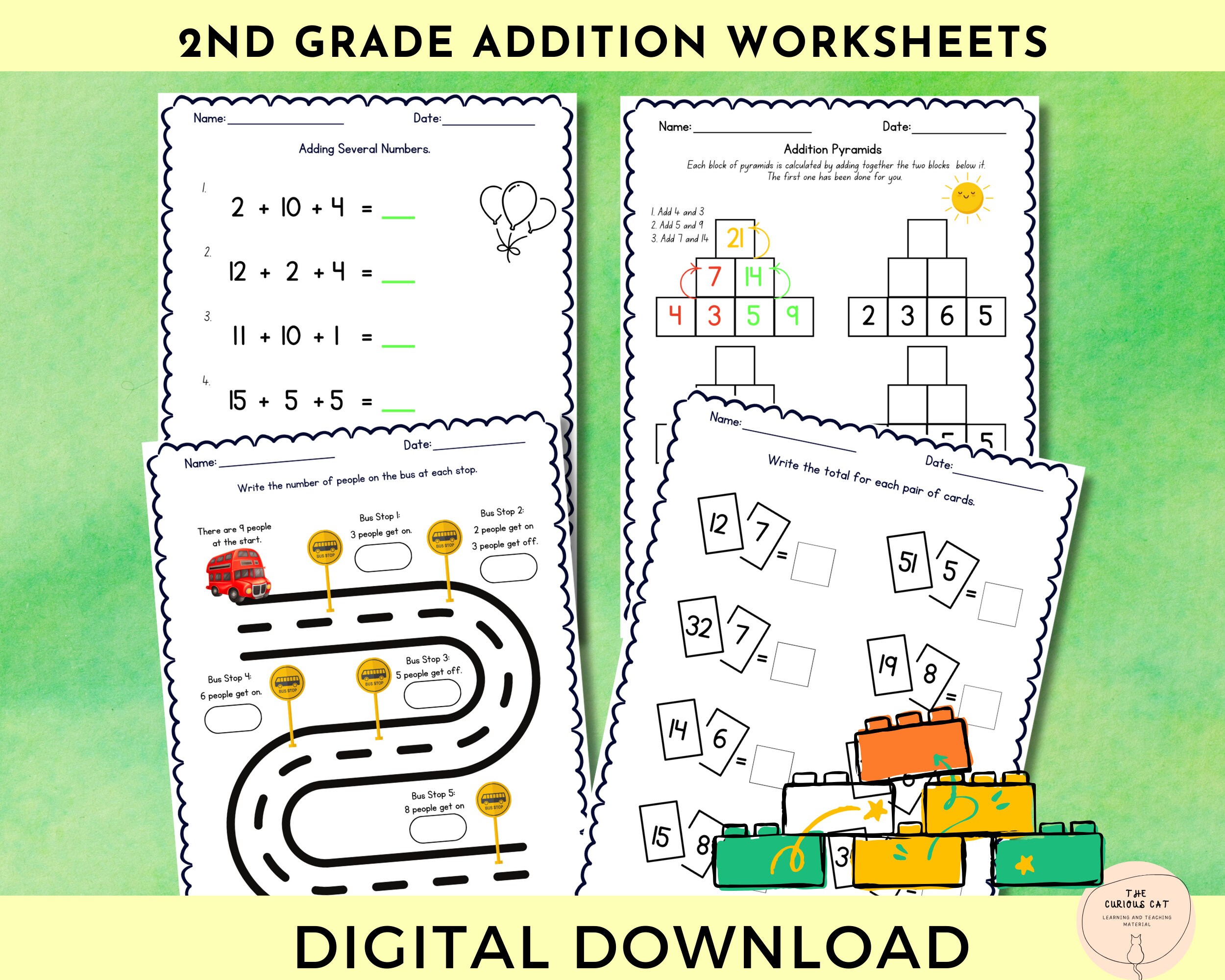 30 Addition Worksheets for 2nd Grade, Maths Printables, Addition Facts ...