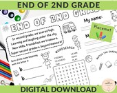 2nd Grade End of Year Activity Placemat Teacher Favour for - Etsy