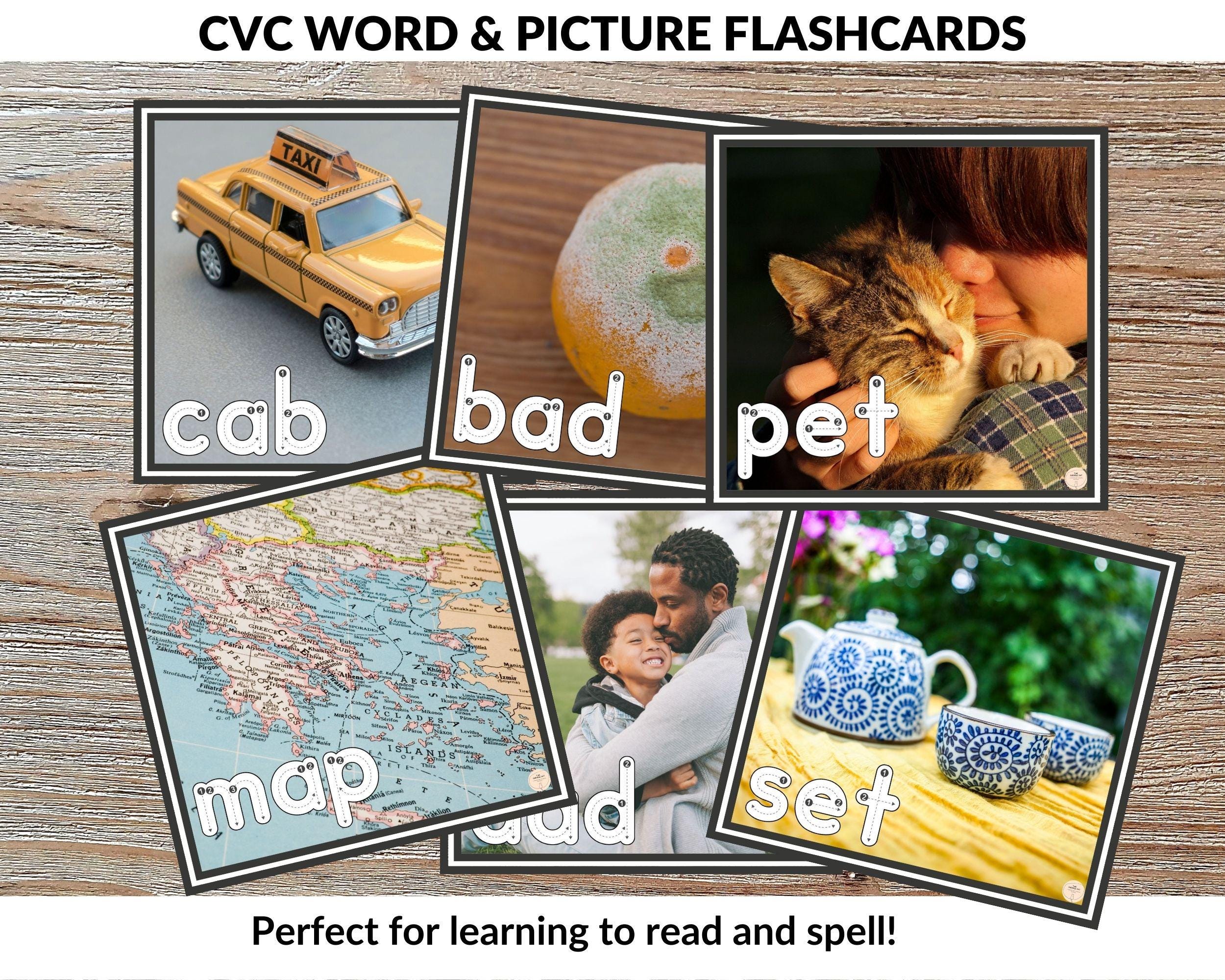 Phonics Printables, Word Picture Flashcards, CVC Cards, Literacy Center ...