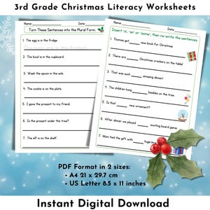 Christmas Literacy Pack for 3rd Grade, Educational Resources for ...