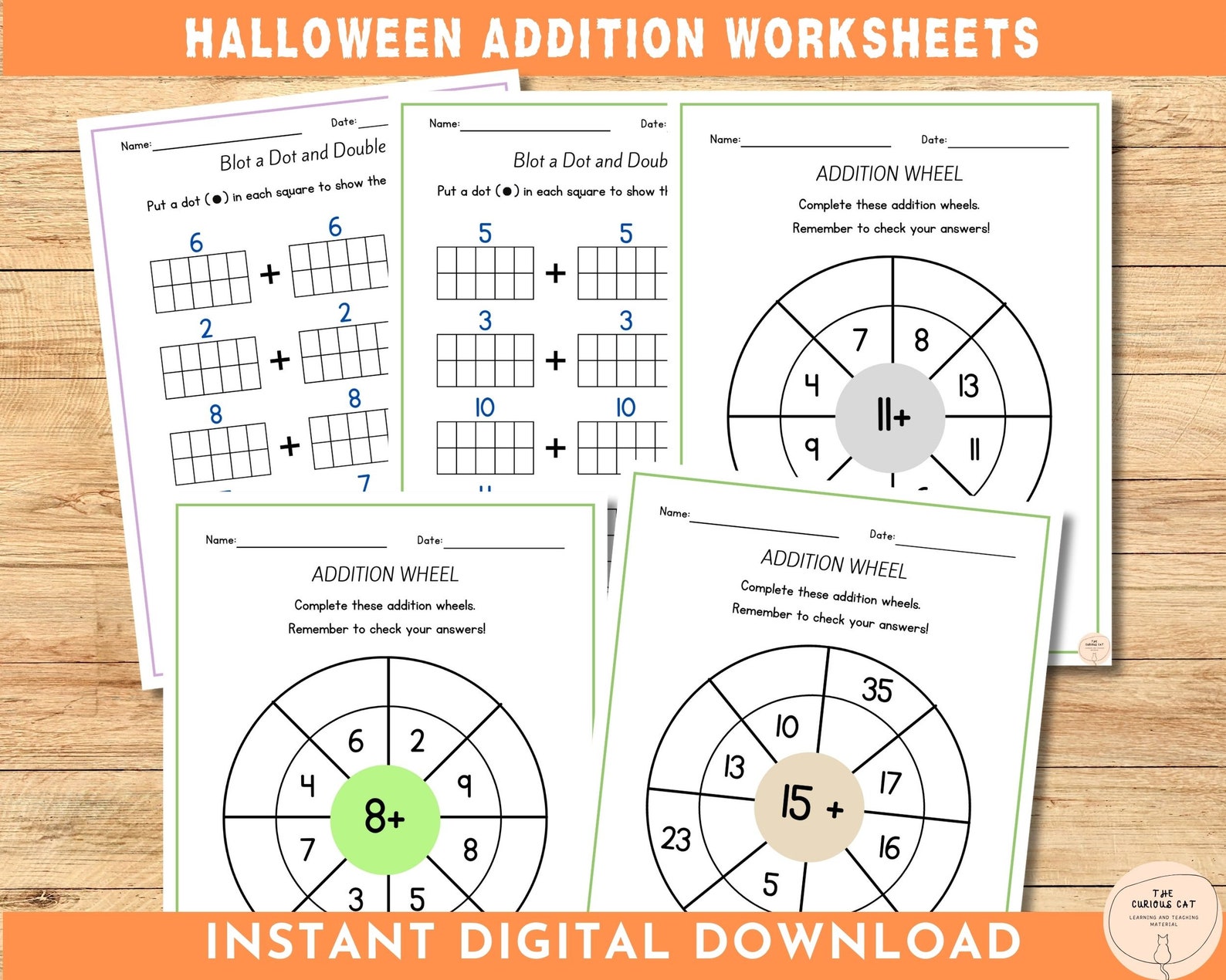 Maths Printable Halloween Worksheets, Addition Worksheets for 2nd and ...