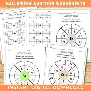 Maths Printable Halloween Worksheets, Addition Worksheets for 2nd and ...