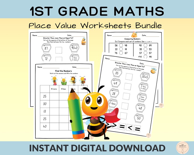 1st Grade Maths Worksheets Maths Printables for 1st Grade Place Value ...
