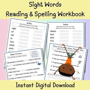 Spelling, Reading and Writing Worksheets, 2nd Grade Sight Words ...