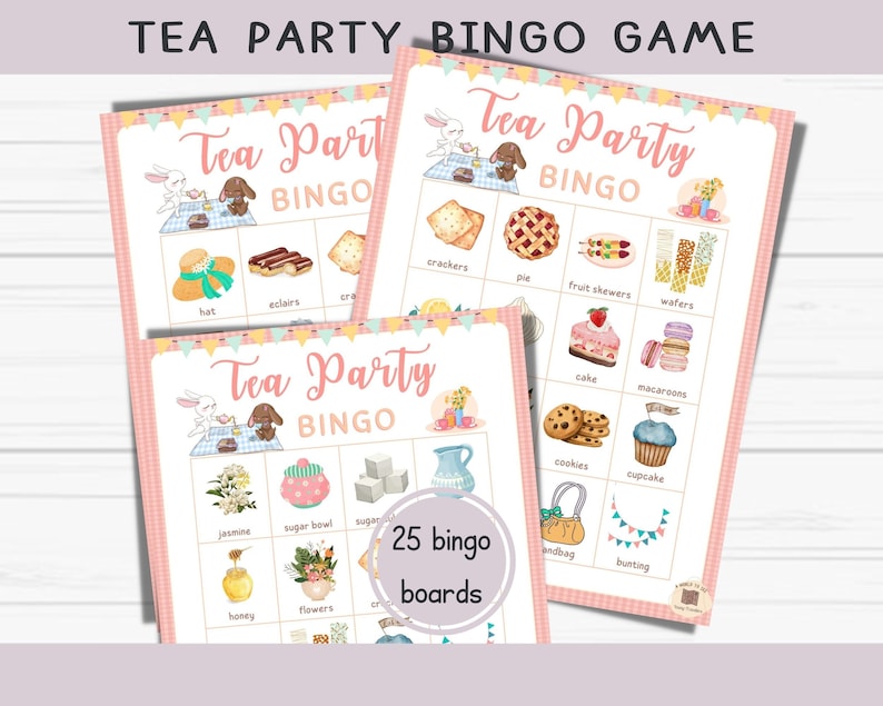 Tea Party Bingo Cards, Tea Party Games, Kids Printable Garden Party ...