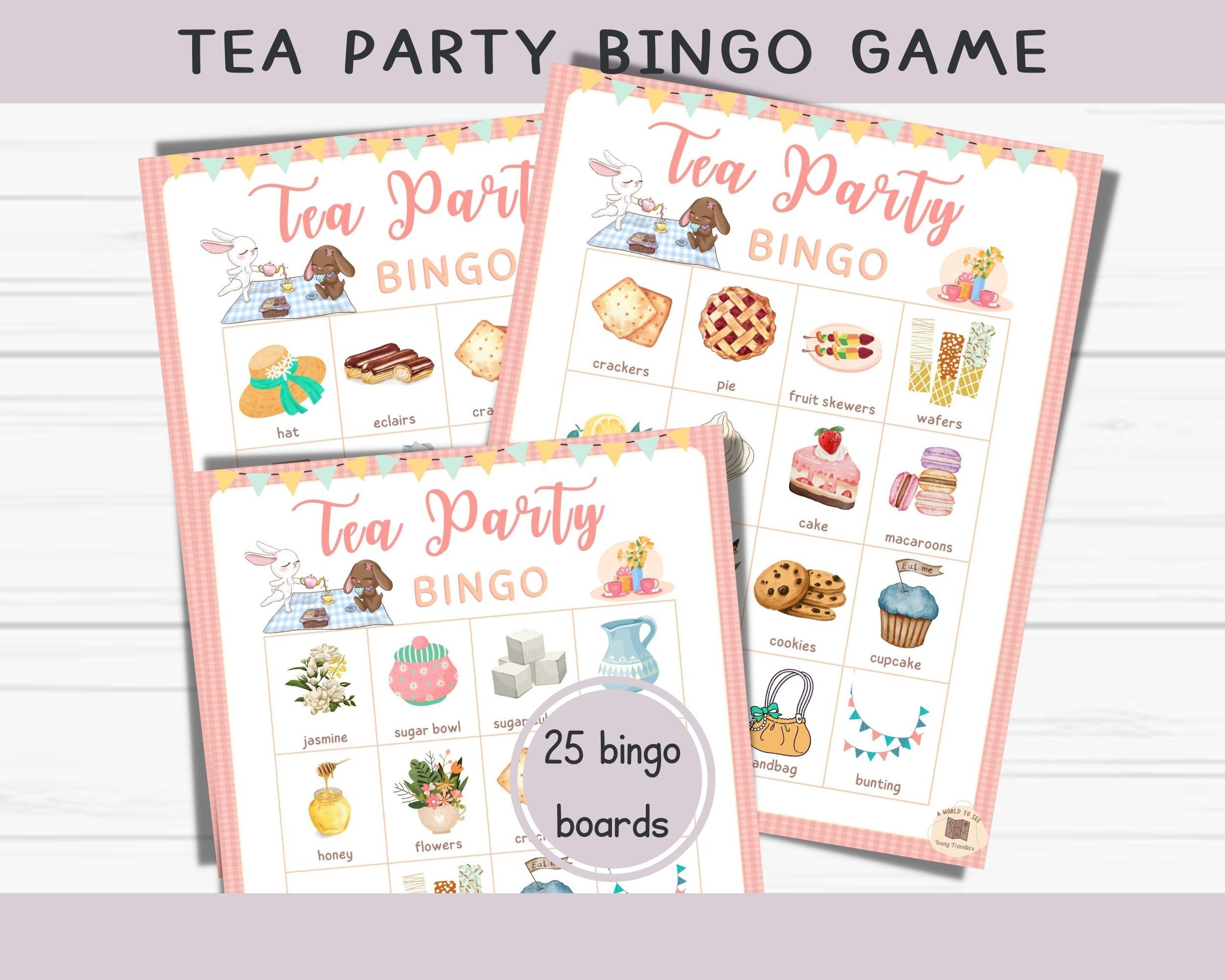 Tea Party Bingo Cards, Tea Party Games, Kids Printable Garden Party ...
