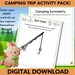 Kindergarten Printable Camping Activity Book, Coloring Pages & Games ...
