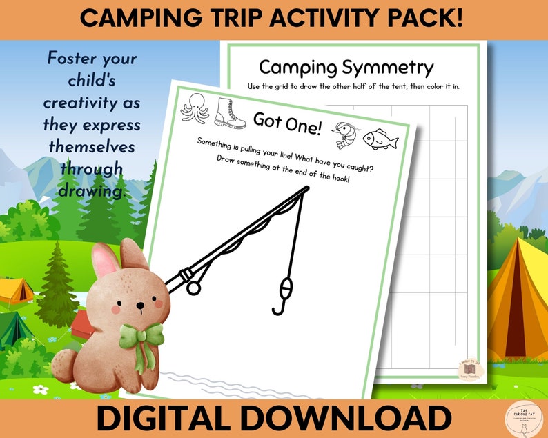 Kindergarten Printable Camping Activity Book, Coloring Pages & Games ...